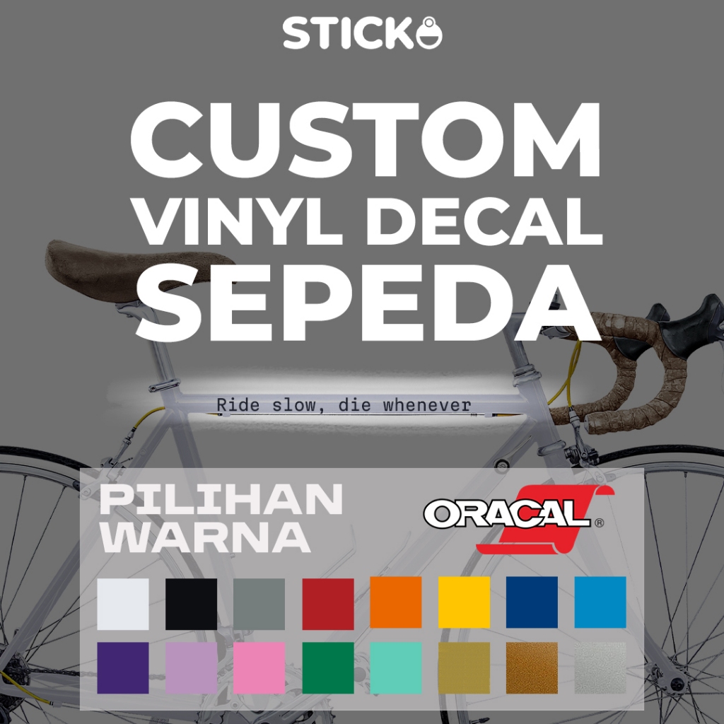 Jual Cutting Sticker Sepeda Stiker Decal Frame Custom Nama Kata Tulisan ...