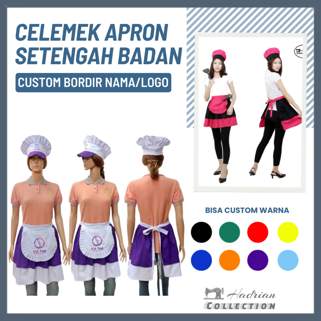 Jual Celemek Apron Pinggang Half Apron Celemek Setengah Badan - Model ...