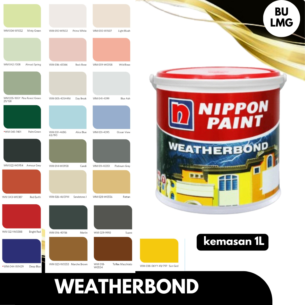 Jual Nippon Weatherbond Nippon Paint Kemasan 1L || Nippon Paint TINTING ...