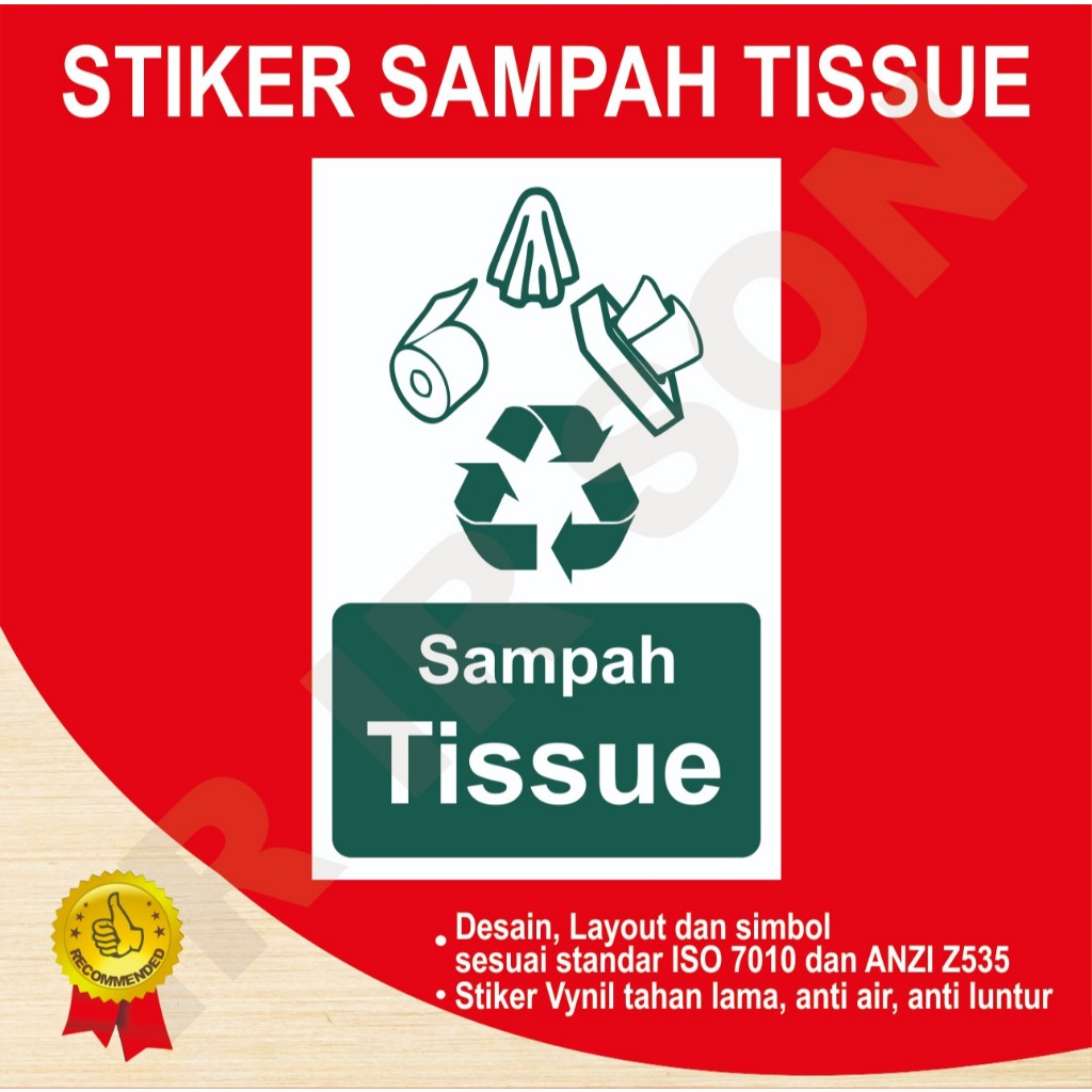 Jual STIKER SAMPAH TISSUE SAFETY SIGN K3 ISO ANSI | Shopee Indonesia