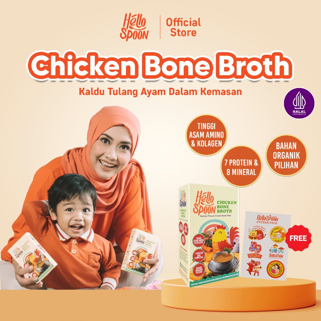 Jual Hello Spoon - Chicken Bone Broth FREE Sticker - 600ml - IMMUNE ...