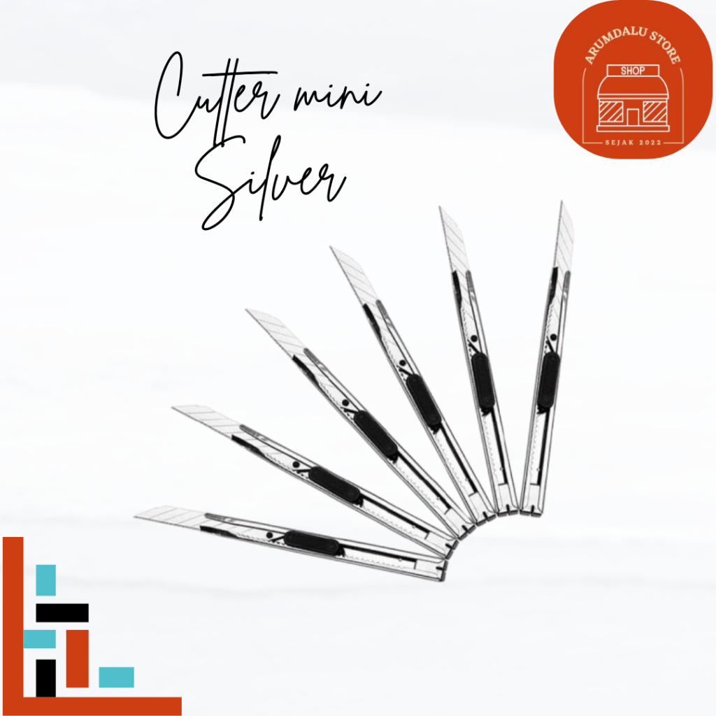 Jual PISAU CUTTER SILVER STAINLESS MINI KECIL PANJANG 13CM MURAH ...
