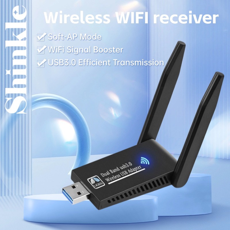 Jual Shinkle【COD】 Adaptor WiFi USB 1300Mbps, Adaptor USB Nirkabel Dual Band 2.4/5.8 GHz ...