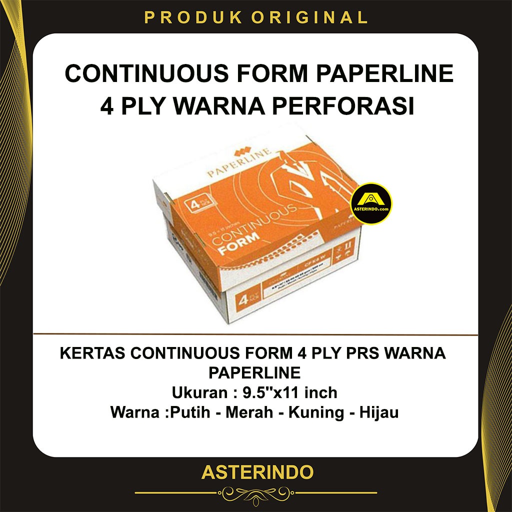 Jual Kertas CF Continuous Form Paperline 4 Ply Warna Perforasi 9.5''x11 ...