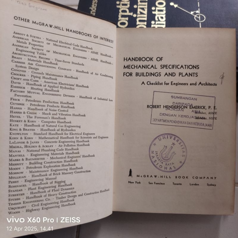 Jual BUKU HANDBOOK OF MECHANICAL SPECIFICATIONS FOR BUILDINGS AND ...