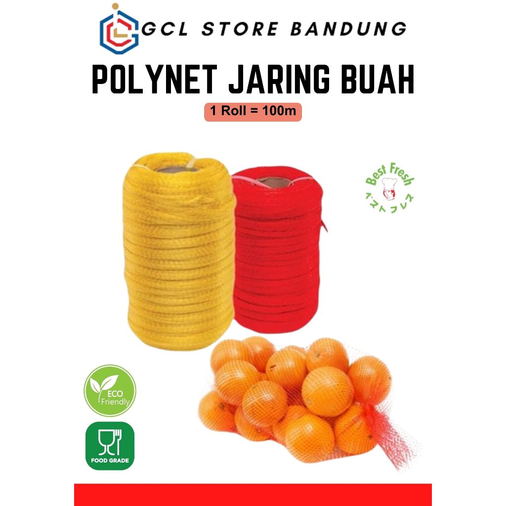 Jual POLYNET ROLL | JARING BUAH | BEST FRESH I 100 METER I MERAH I ...