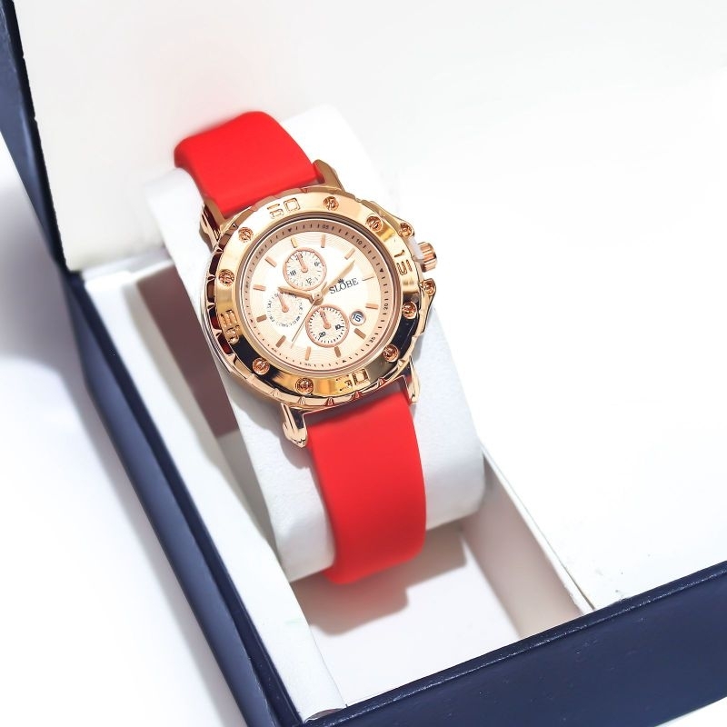 Jual SLOBE TERBARU // Jam Tangab Wanita Elegan // Jam Tangan Rubber ...