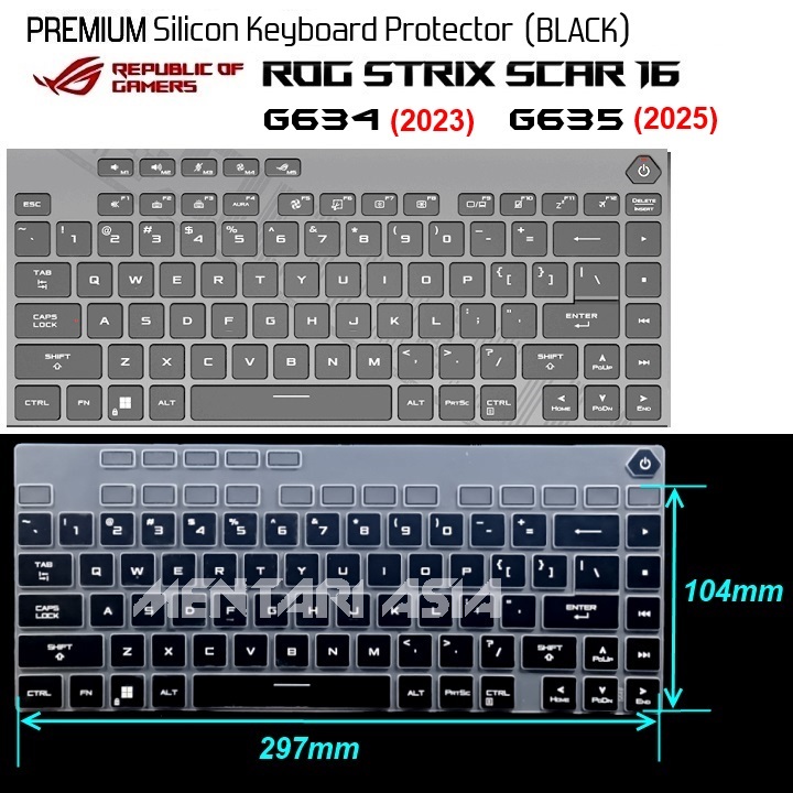 Jual Keyboard Protector ASUS ROG STRIX SCAR 16 G634 (2023) G635 (2025 ...