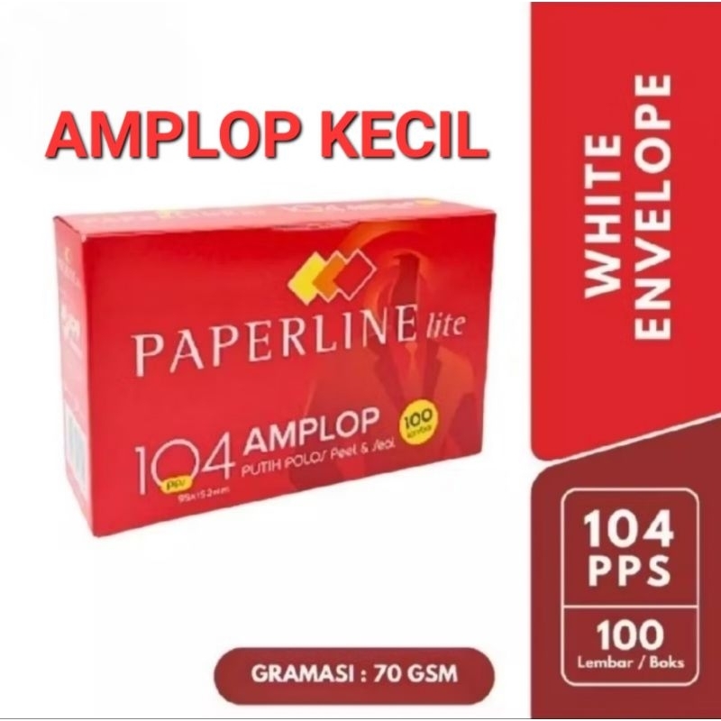 Jual Amplop Putih Polos Kecil Paperline Lite 104 PPS Dengan Perekat isi 100 Lembar | Shopee ...