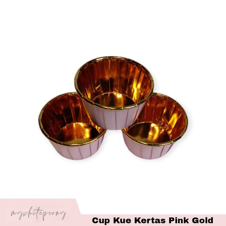 Jual Cup Kue Kertas Motif Pink Gold / Wadah Cup Kue Kertas | Shopee ...