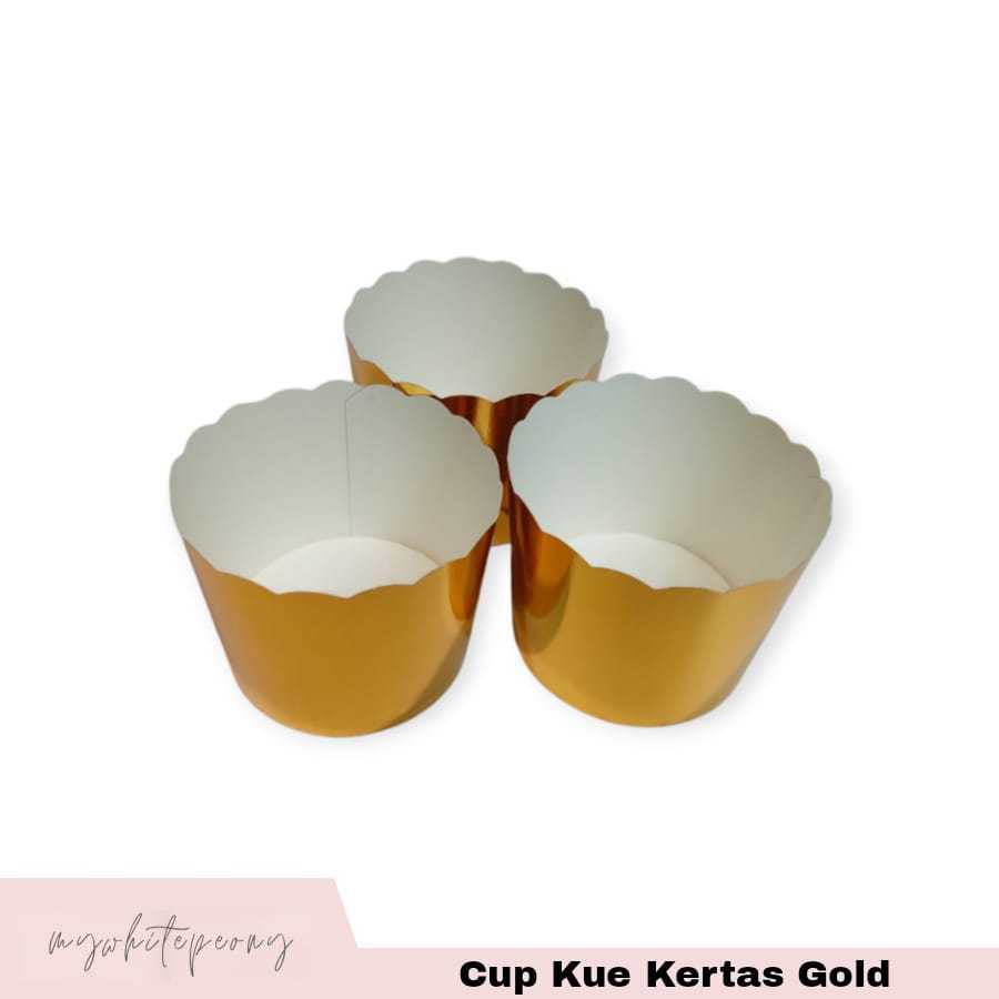 Jual Cup Kue Kertas Motif Gold / Wadah Cup Kue Kertas | Shopee Indonesia