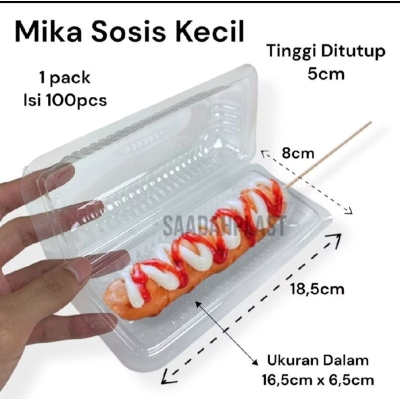 Jual Box mika sosis besar plastik tebal tidak mudah robek / Mika Hotdog ...