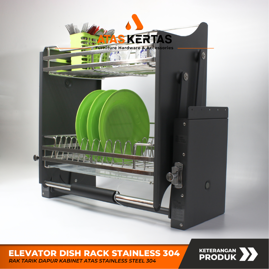 Jual rak piring tarik kitchen set atas stainless 304 - elevator dish ...