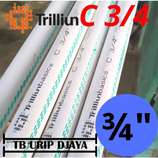 Jual PIPA 3/4" inch C panjang 1meter PARALON PVC TRILLIUN PUTIH PARALON ...