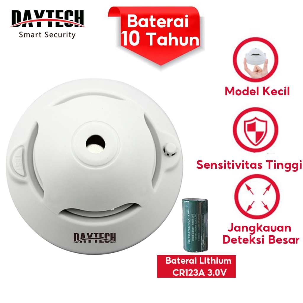 Jual Daytech Pendeteksi Asap Wireless Detektor Asap Alarm Smoke ...