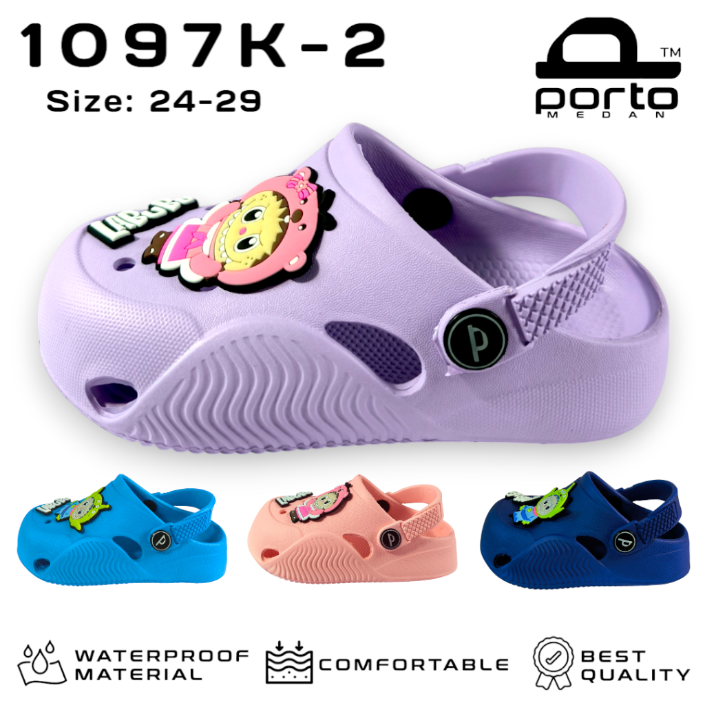 Jual Porto Sepatu Sandal Anak Karet Bakpao Baim Labubu 24-29 1097K-2 ...