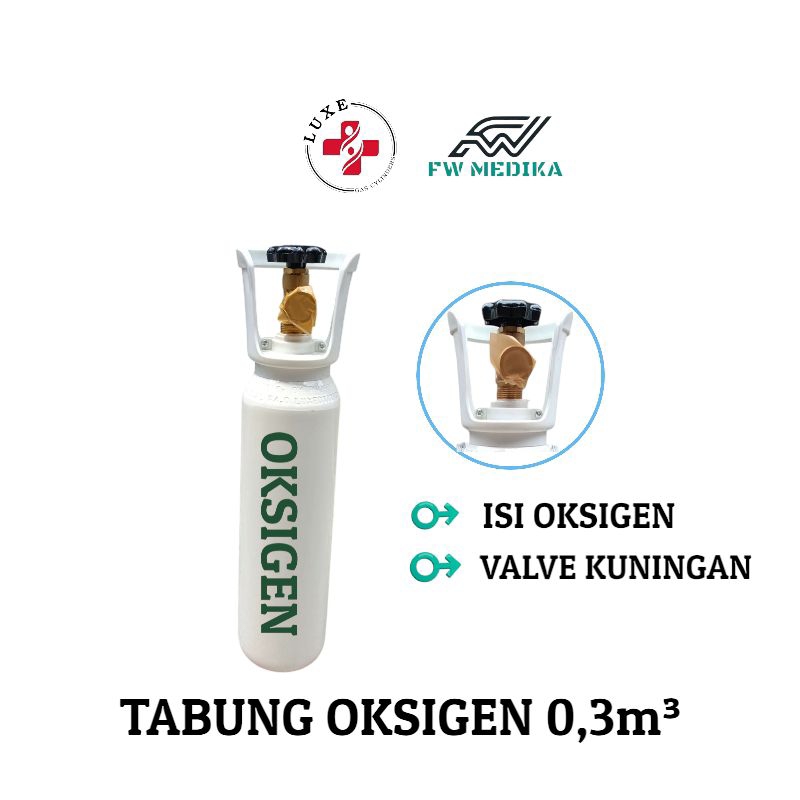 Jual Tabung Oksigen 0,25/0,3m3 + Isi Oksigen - Tabung Oksigen Medis ...