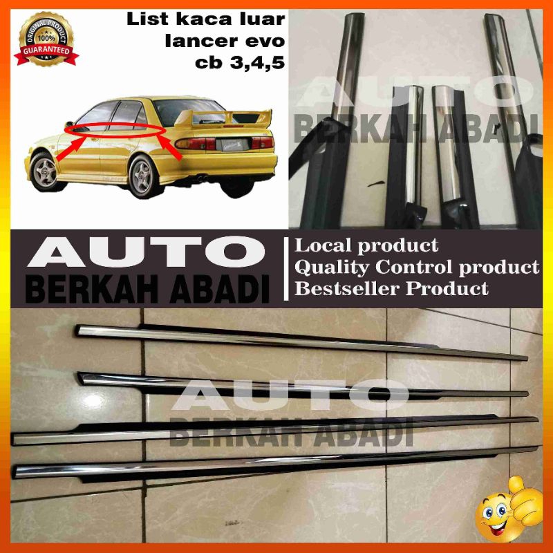 Jual pelipit kaca/list kaca lancer evo cb 3 crome 1set 4pcs(karet list ...