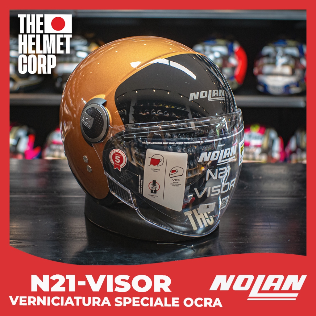 Jual NOLAN N21 VISOR VERNICIATURA SPECIALE OCRA HALF FACE CLASSIC HELMET ORIGINAL | Shopee Indonesia