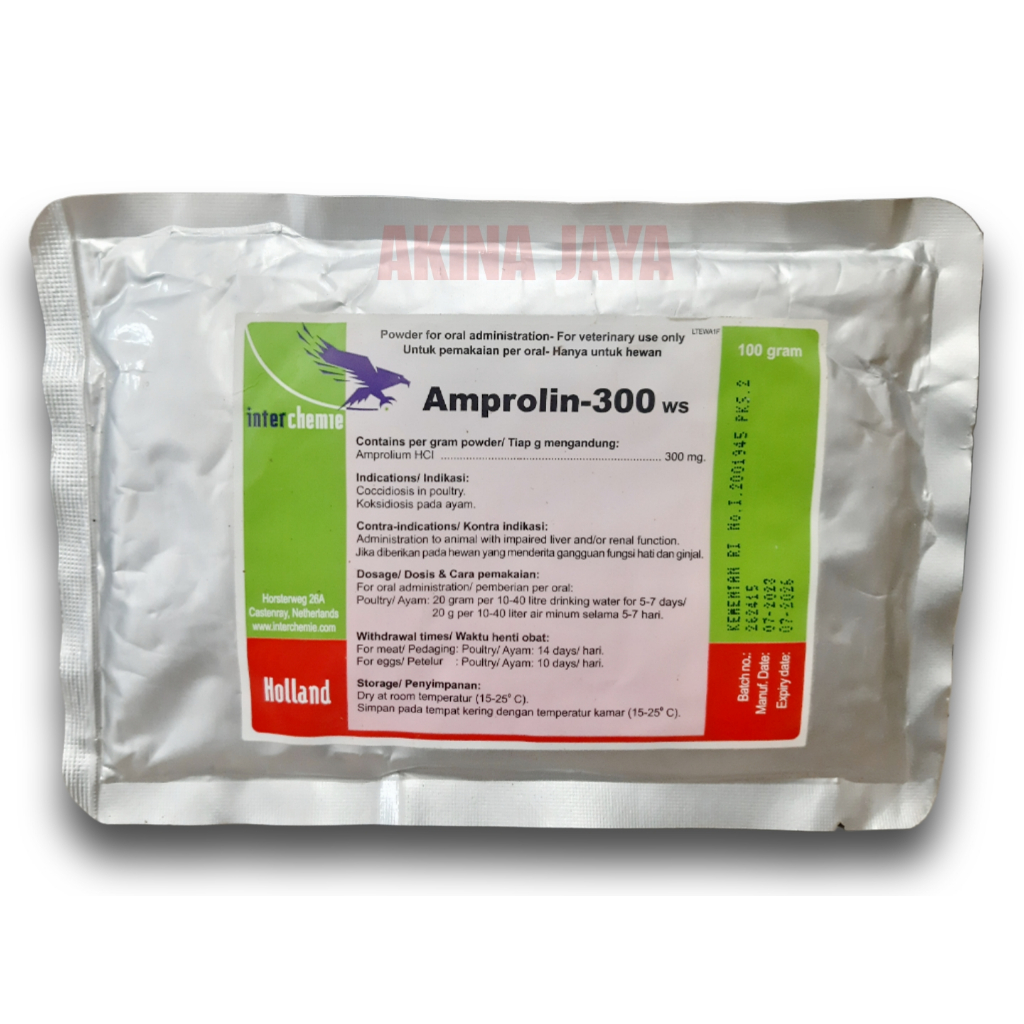 Jual Amprolin 300 ws kemasan 100 gram obat koksidosis pada unggas ...