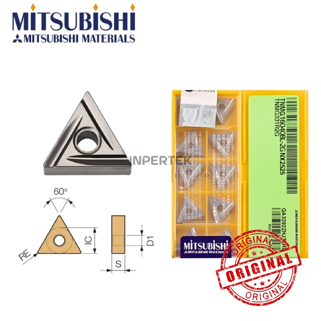 Jual Insert TNMG 160408L-2G MITSUBISHI ORIGINAL Insert Bubut TNMG 16 04 ...