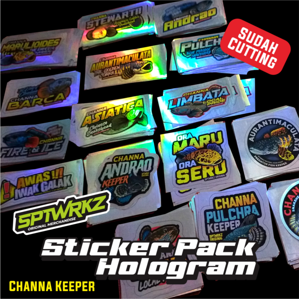 Jual Stiker hologram channa, stiker channa, stiker akuarium, channa ...