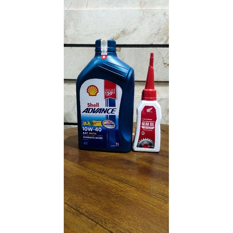 Jual PAKET Oli Shell Advance AX7 1 Liter Matic / Scooter SAE 10W-40 ...