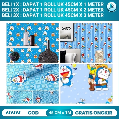 Jual Wallpaper Doraemon Kotak Biru 3D Walpaper Kamar Tidur Anak Laki ...