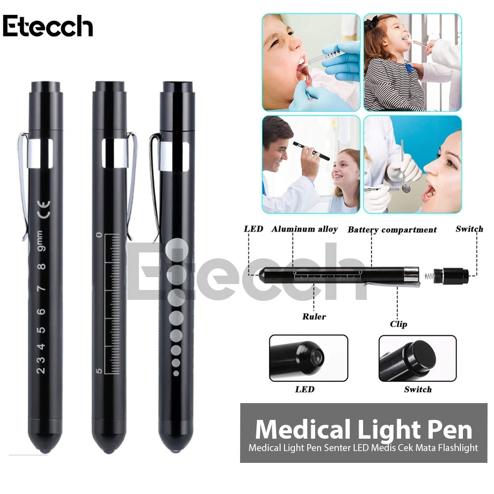 Jual Medical Light Pen Senter LED Medis Cek Mata Flashlight | Shopee ...