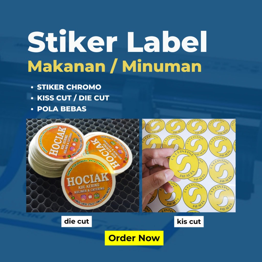 Jual HAMCOS STIKER LABEL MAKANAN DAN MINUMAN BISA HALF CAT ATAU POTONG ...