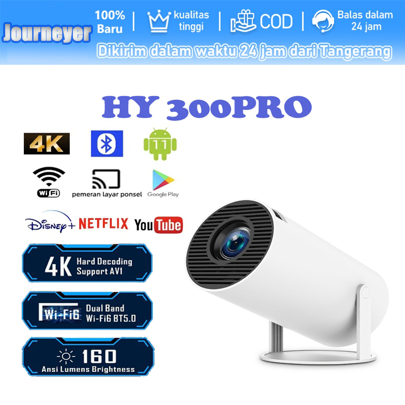 Jual HY300 Proyektor mini Portable HD Smart Projector Android 11 HDMI ...