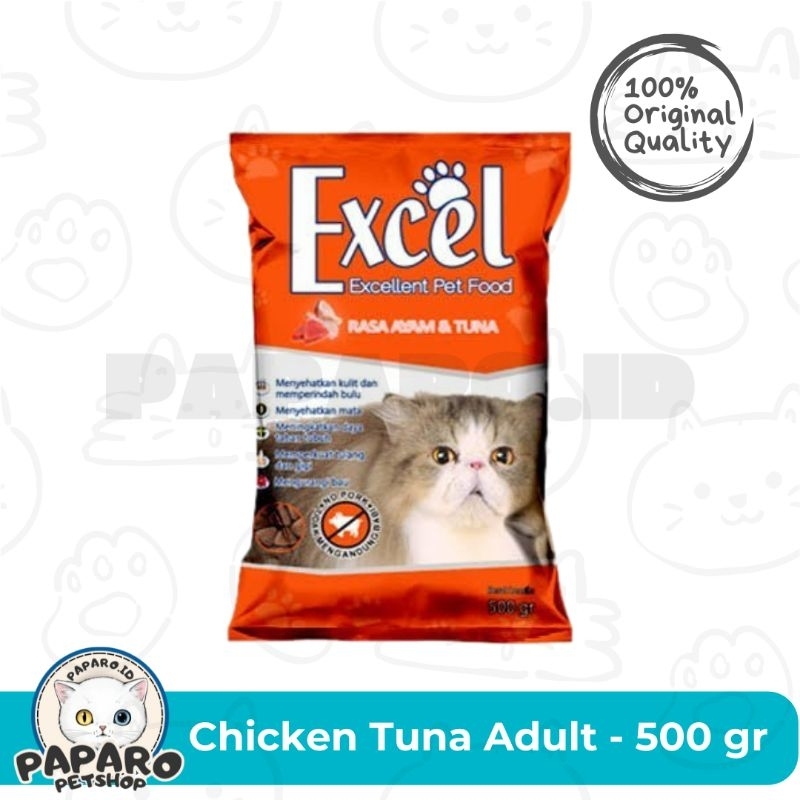 Jual Excel Makanan Kucing Chicken Tuna Adult 500gr | Shopee Indonesia