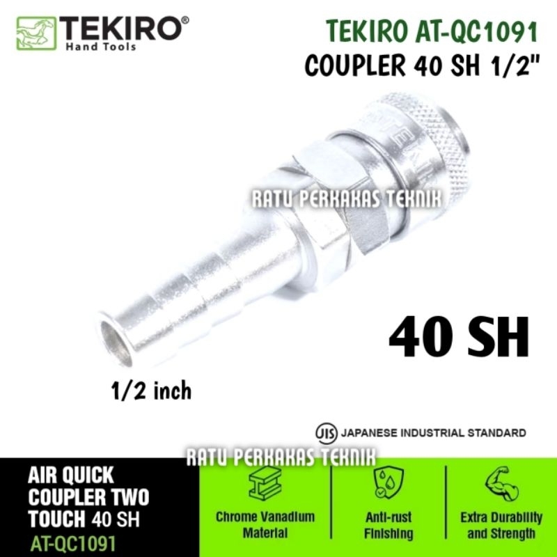 Jual Tekiro Air Quick Coupler Two Touch 40 SH Original Nepel Sambungan Selang Angin Drat 1/2 ...