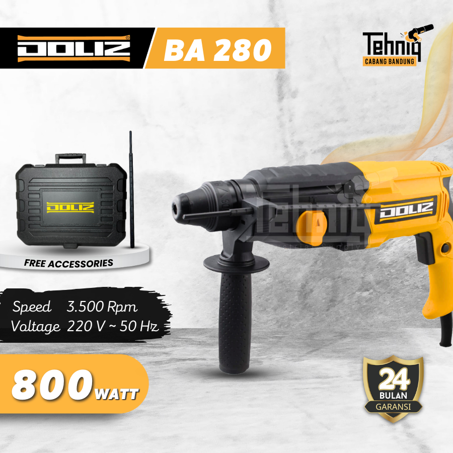 Jual Mesin Bor Listrik / Bor Beton / Bor Bobok BA 280 DOLIZ Rotary ...