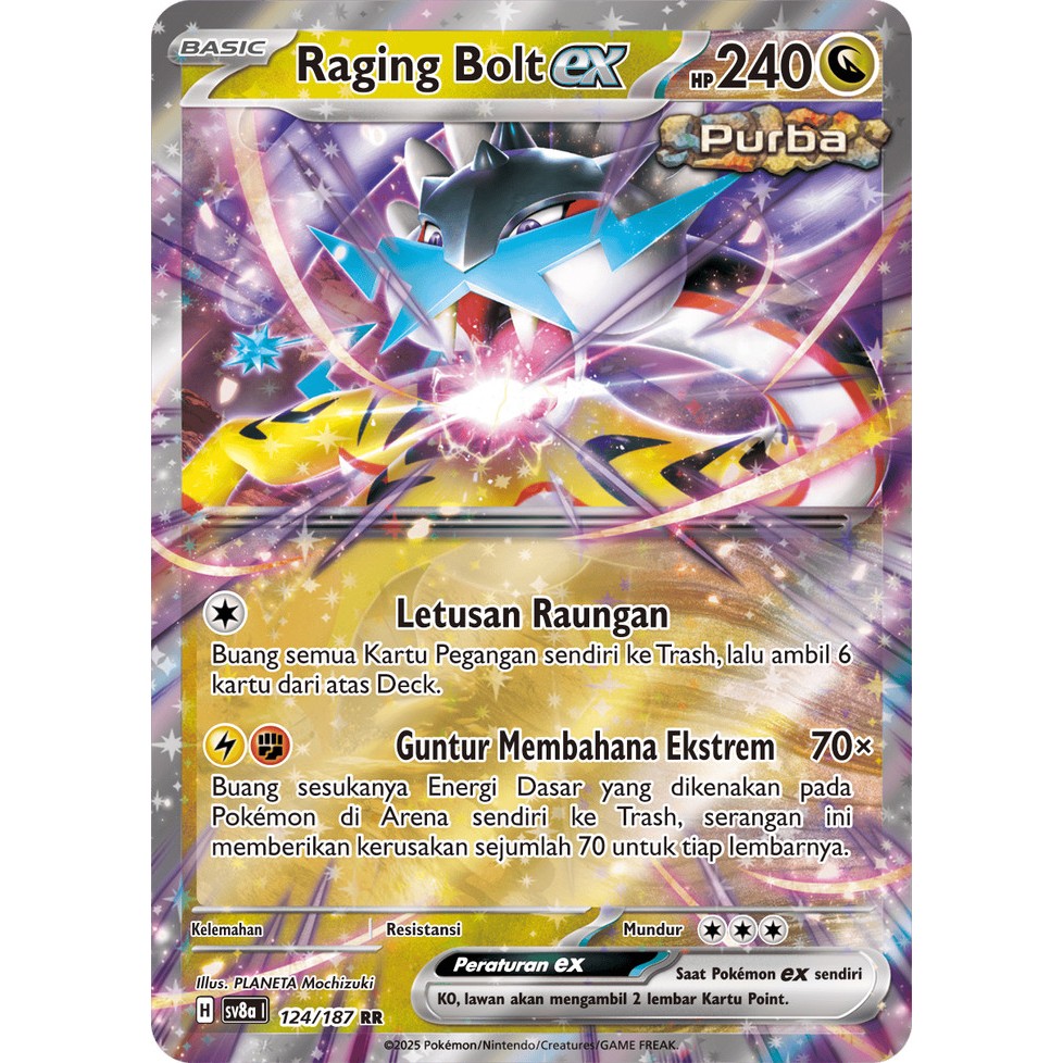 Jual Raging Bolt ex - Kartu Pokemon Indonesia, sv8a 124/187 | Shopee ...