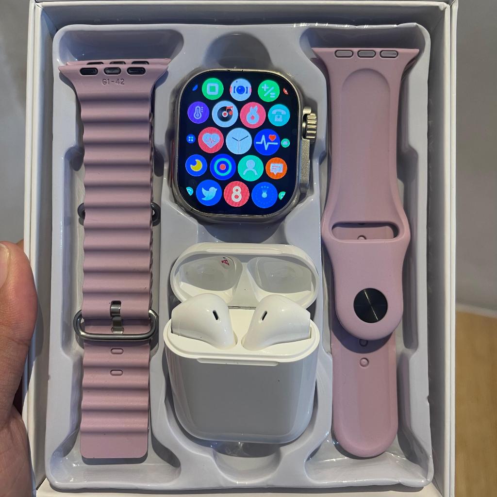 Smartwatch i8 Ultra Watch 8 Free 2 Tali+Earphone TWS Fitness Tracker ...