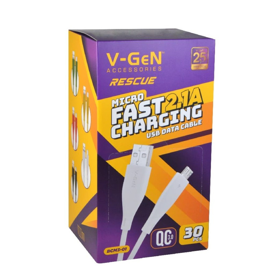 Jual Kabel Data Fast Charging MicroUSB V-GeN BCM3-01 2A 1 Box isi 30pcs ...