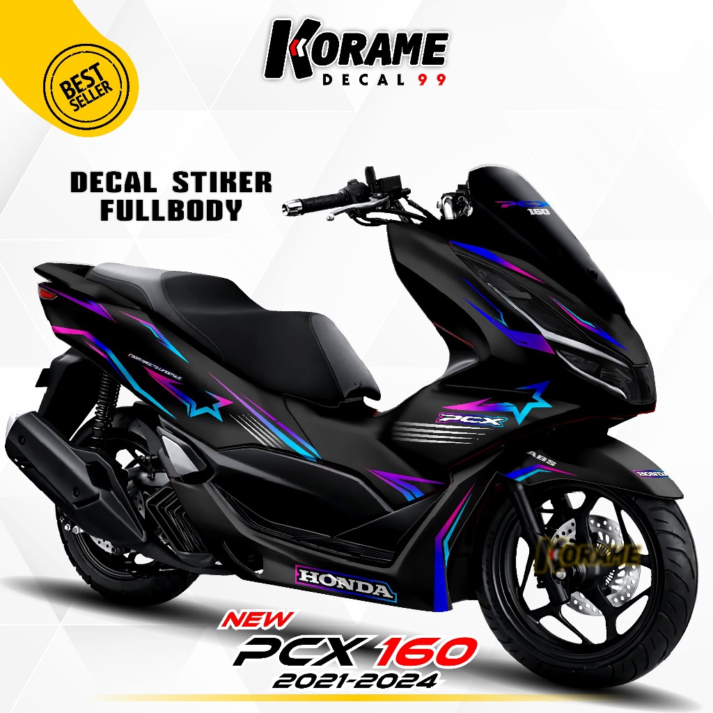 Jual Decal Stiker PCX 160 2021 2022 2023 2024 - List Bunglon Sky Blue ...