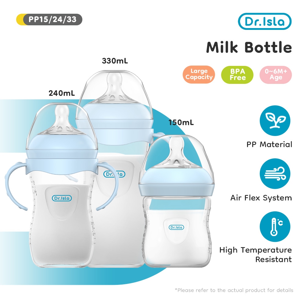 Jual Dr.isla Dot Bayi Botol Susu Set 150ml 240ml 330ml BPA Free newborn PP Botol Minum PP15 PP24 ...