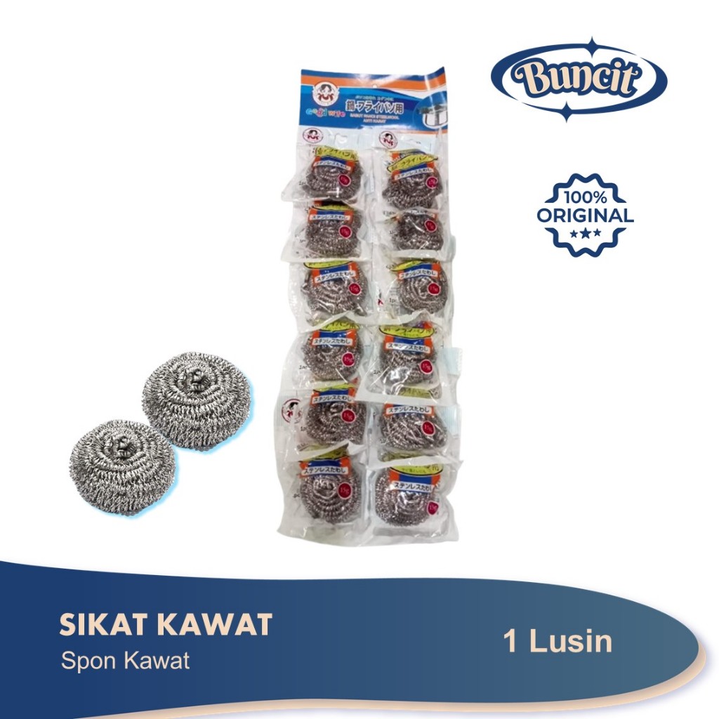 Jual 1 Lusin Sabut Kawat Stainless Cuci Piring Anti Karat | Spon Kawat ...