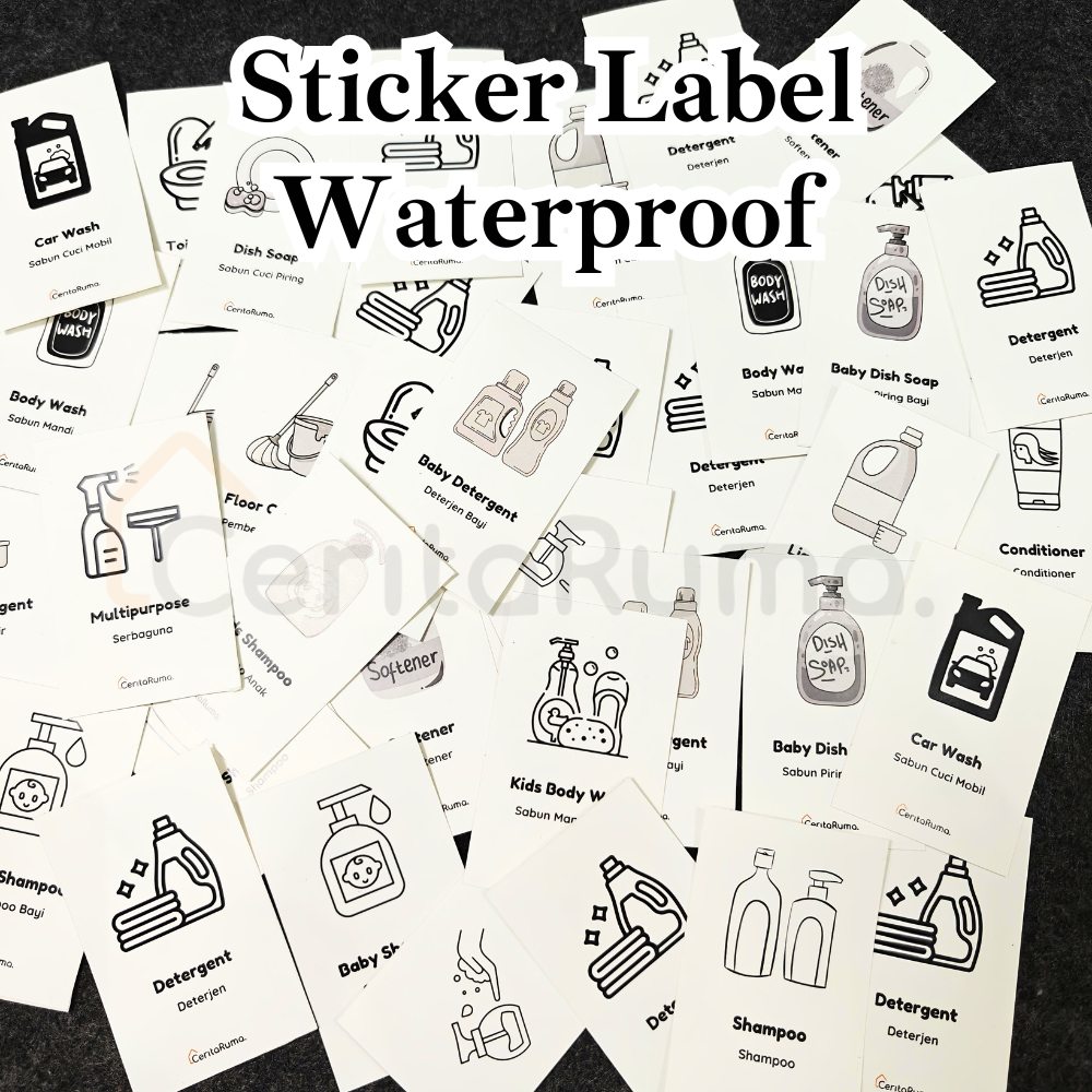 Jual CERITARUMA Stiker Label Botol Sabun | Sticker Label Waterproof ...