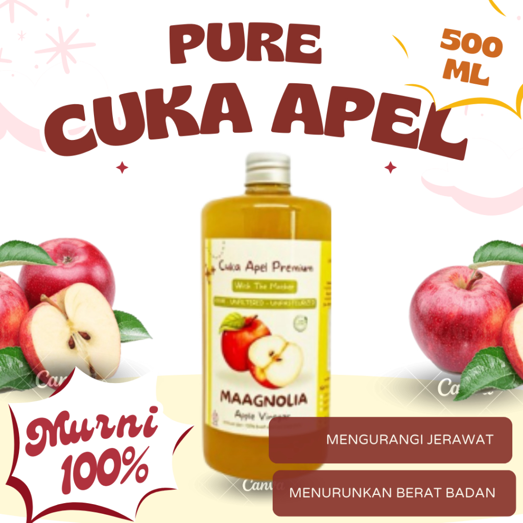 Jual Maagnolia Cukai Apel Premium Pure 500 ML cuka apel original oleh ...