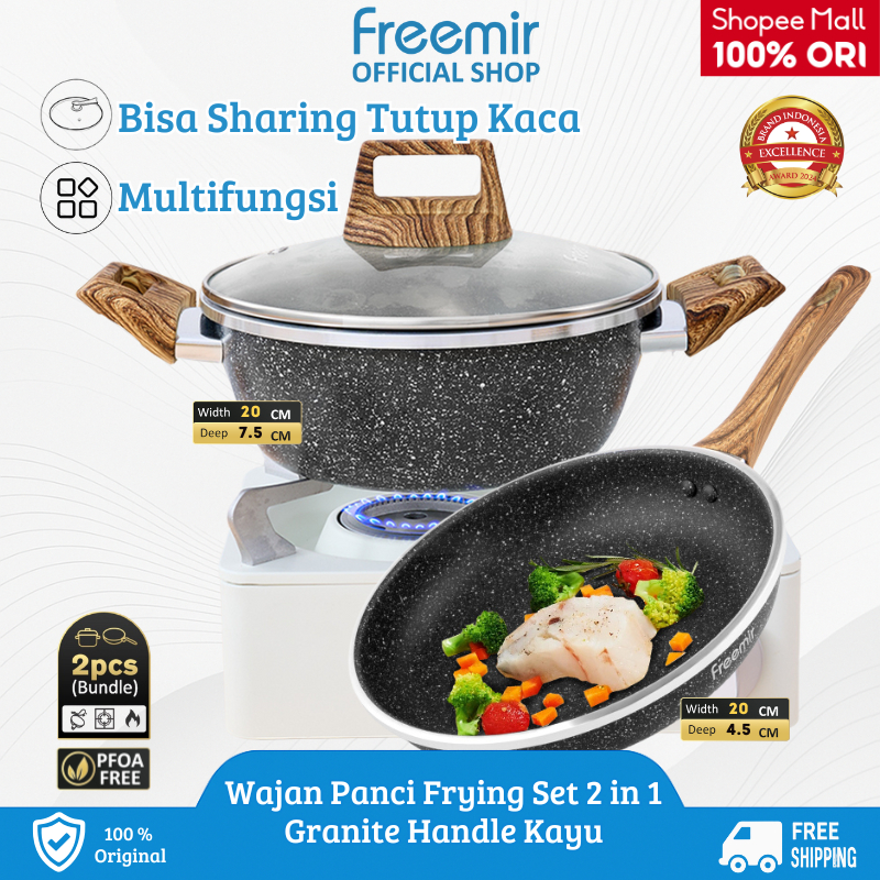 Jual Special Buy 1 Get 1 freemir Wajan Teflon Black Series 20cm Granit ...