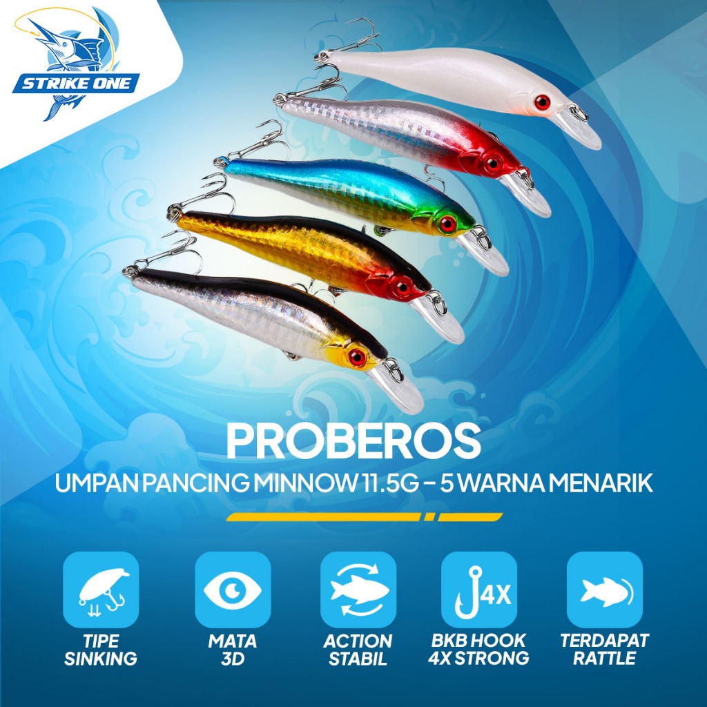 Jual PROBEROS Umpan Pancing Lure Minnow 5 Warna - DW1084 | Shopee Indonesia