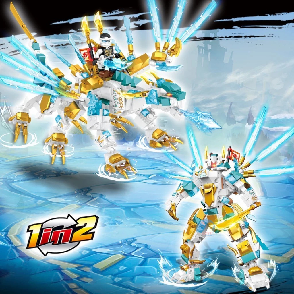 Jual Ninja Robot Naga Es Transformasi - Mecha Ice Dragon 2in1 - Mainan ...