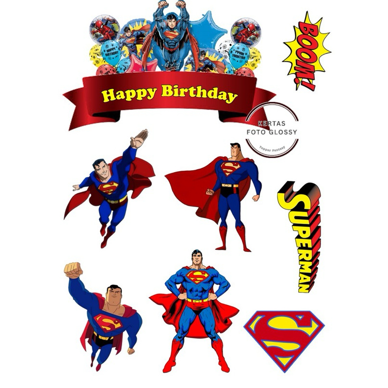 Jual TOPPER SUPERMAN/ Topper Cake Superman Free Request Nama | Shopee ...