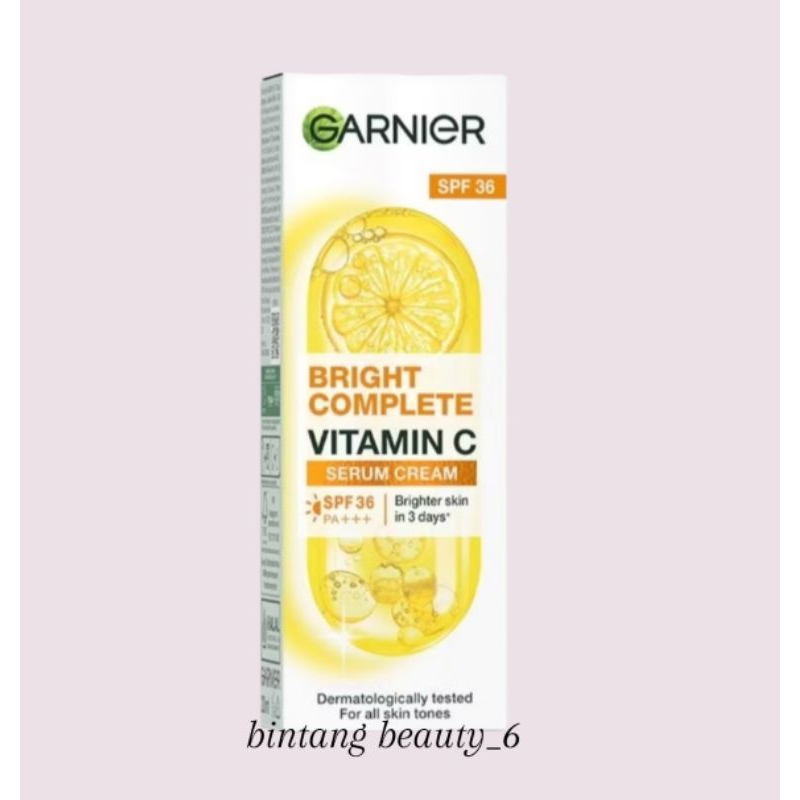 Jual Garnier Bright Complete vitamin C Serum Cream SPF 36 (20ml) | Shopee Indonesia