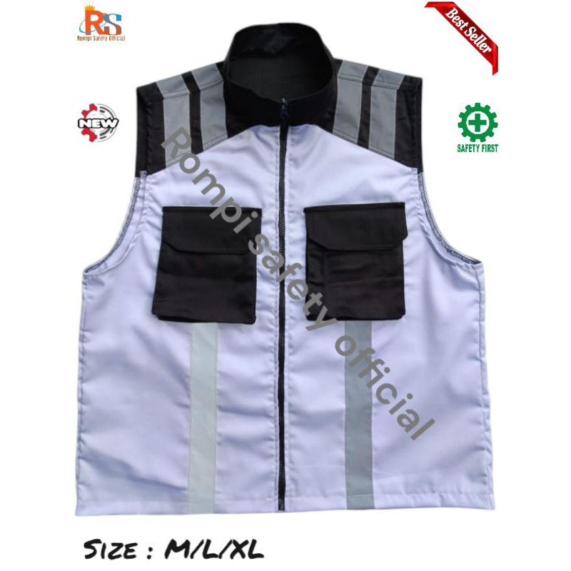 Jual CUSTOM ROMPI SAFETY / SAFETY VEST MODEL KERAH / ROMPI PROYEK ...