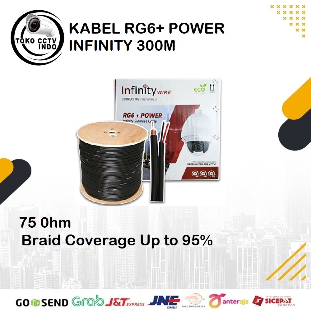 Jual Kabel CCTV Coaxial INFINITY RG6+Power 300m | Shopee Indonesia