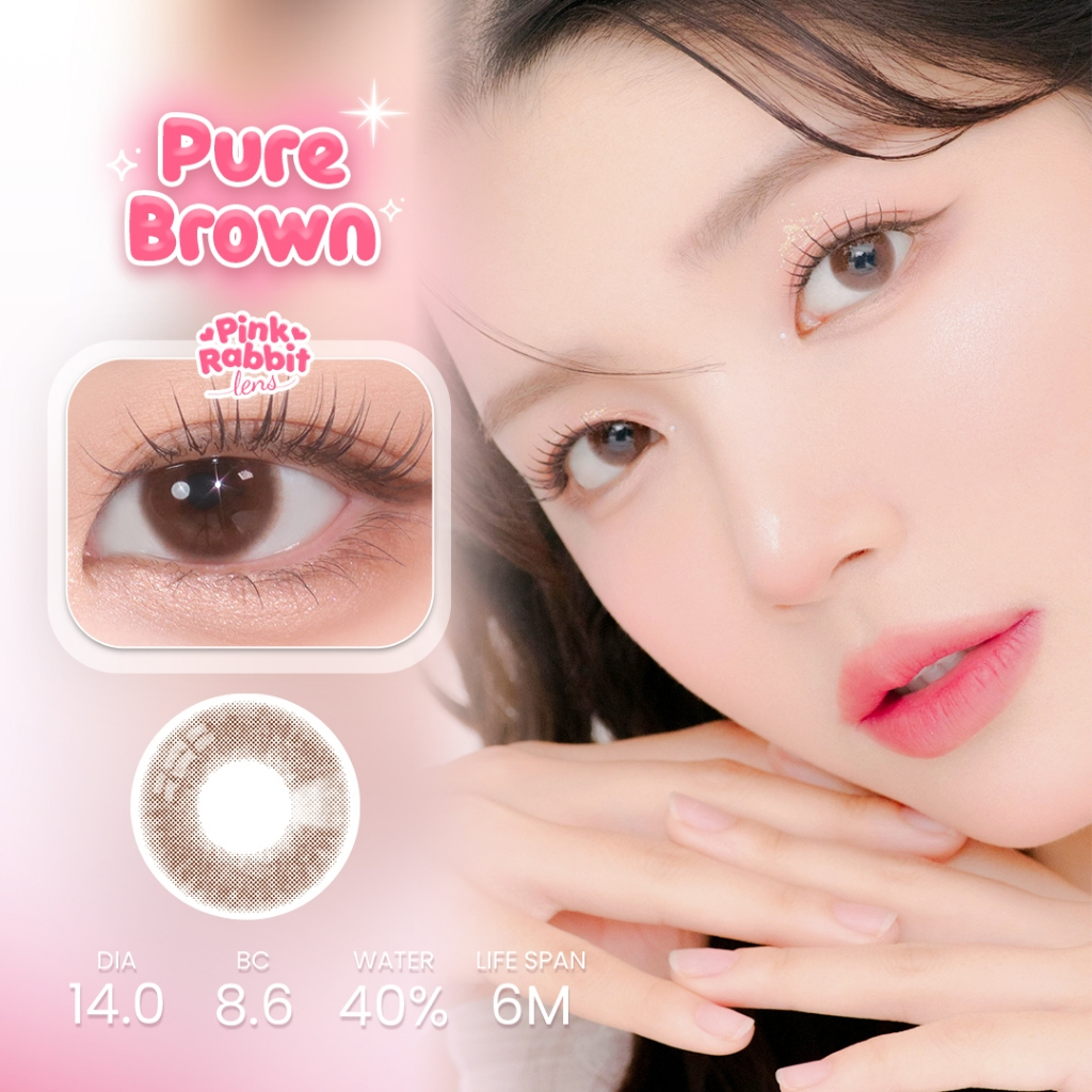 Jual PINK RABBIT Softlens Pure Brown - Normal, Minus 0.5 S/D 10.00 ...